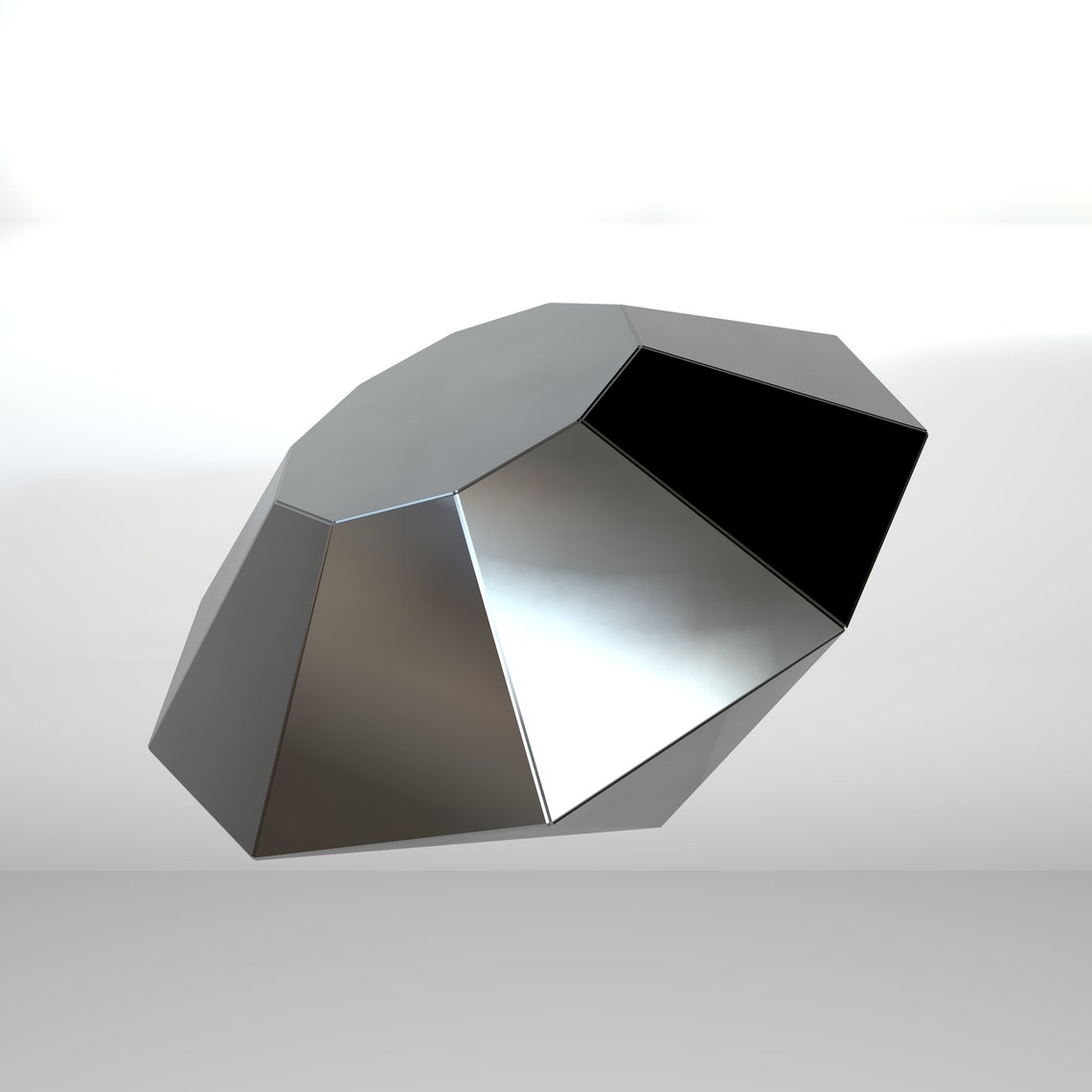 Template Diy for Metal Sculpture Pattern of Diamond Low Poly Model DXF ...