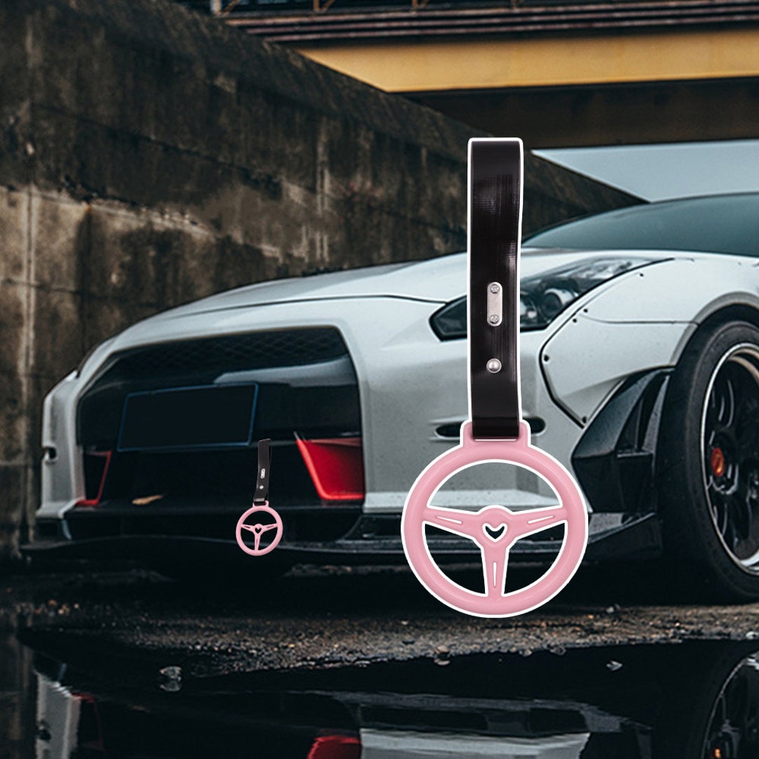 Round Steering Wheel Pink JDM TSURIKAWA Ring Subway Train Bus Handle ...