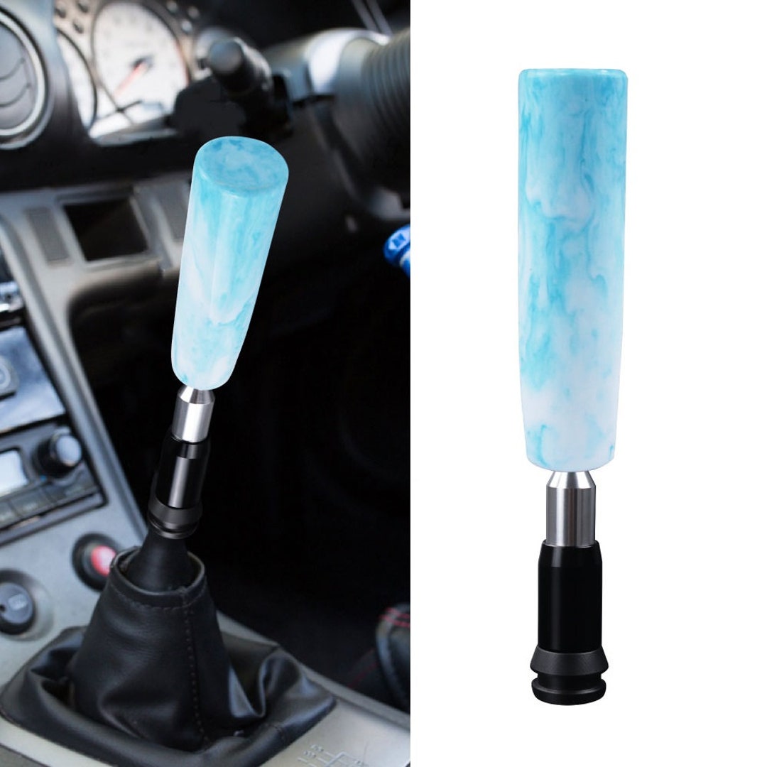 Universal JDM Blue & White Marble Style Automatic Gear Stick Shift Knob ...