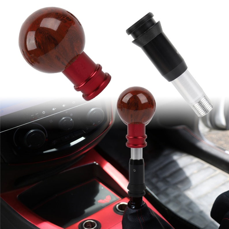 Universal JDM Round Ball Wooden Aluminum Red Automatic Gear - Etsy