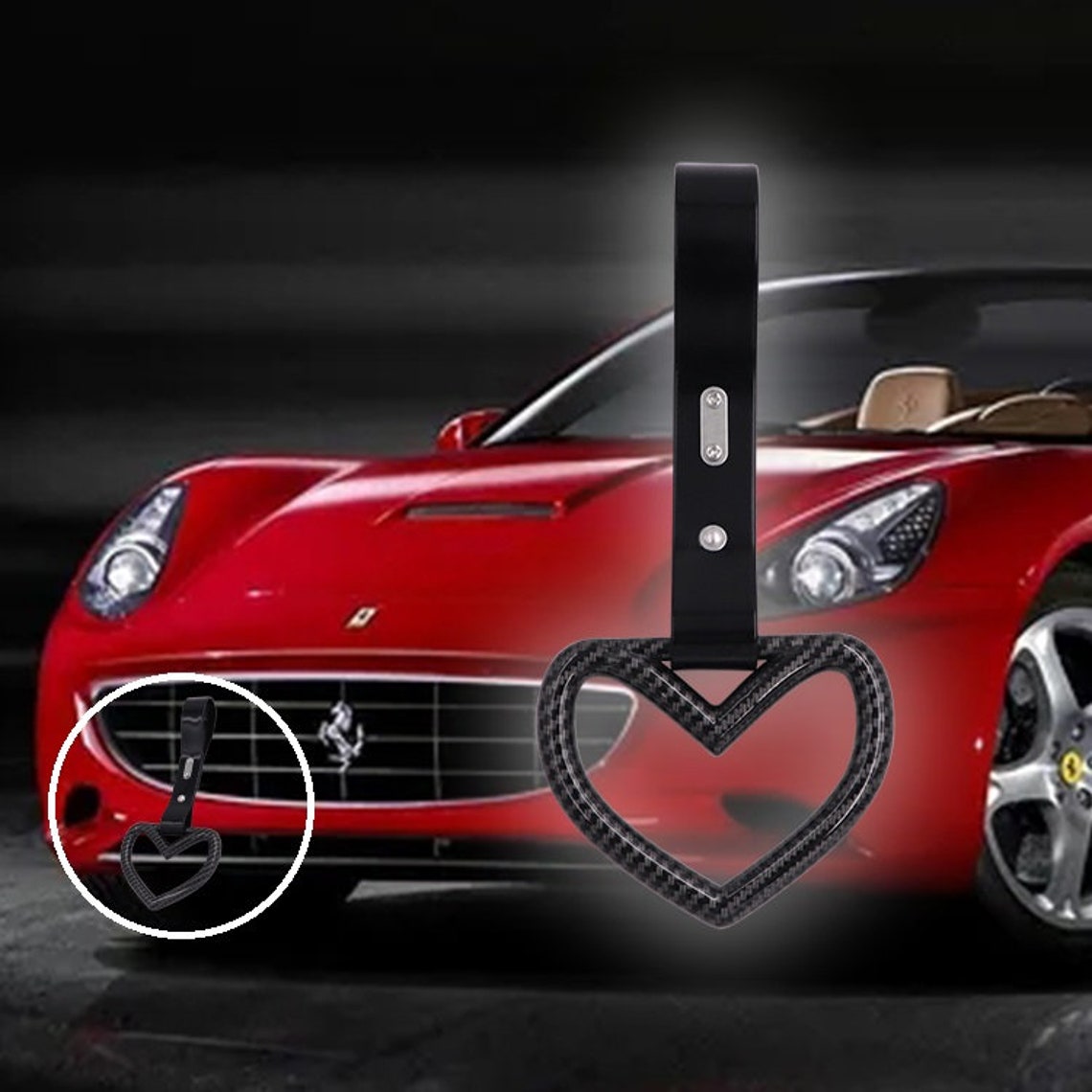 Heart Black Carbon Fiber JDM TSURIKAWA Ring Subway Train Bus | Etsy