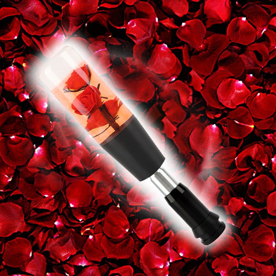 Universal JDM Clear Red Real Rose Flower Automatic Gear Stick Shift ...