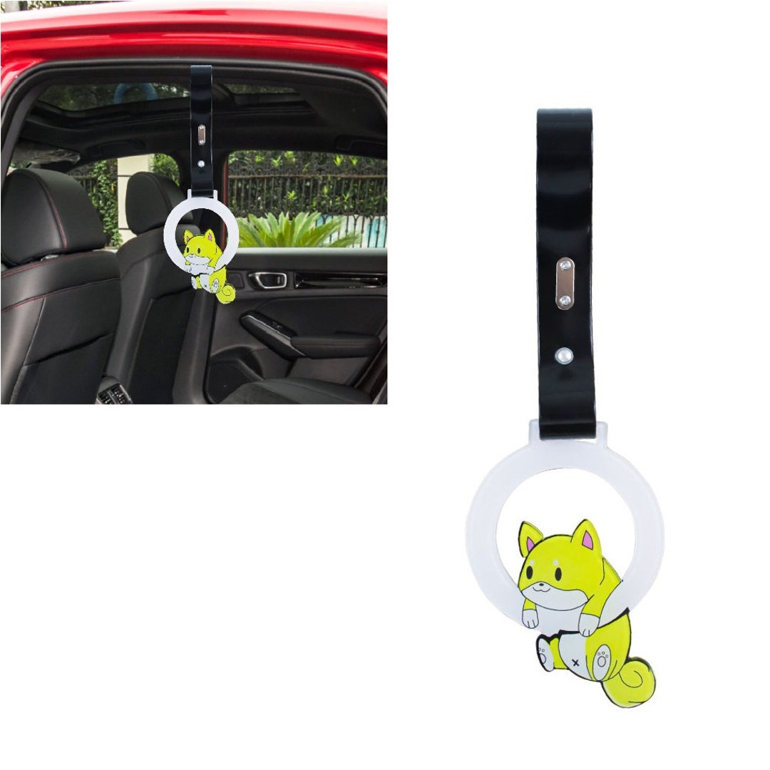 Cute Dog White and Yellow JDM TSURIKAWA Ring Subway Train Bus Handle ...