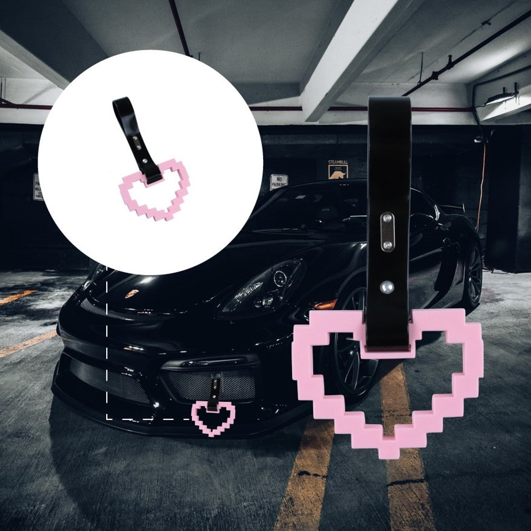 TSURIKAWA JDM Mosaic Heart Pink Ring Subway Train Bus Handle Strap ...