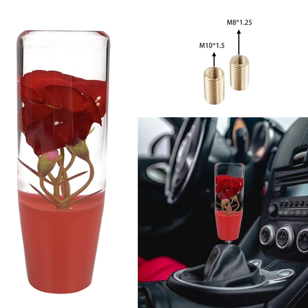 Universal 15cm JDM Clear Red Real Flowers Manual Gear Stick - Etsy