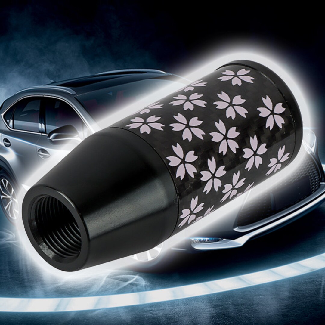 Universal JDM SAKURA Blossom & Black Carbon Fiber Manual Gear Stick ...