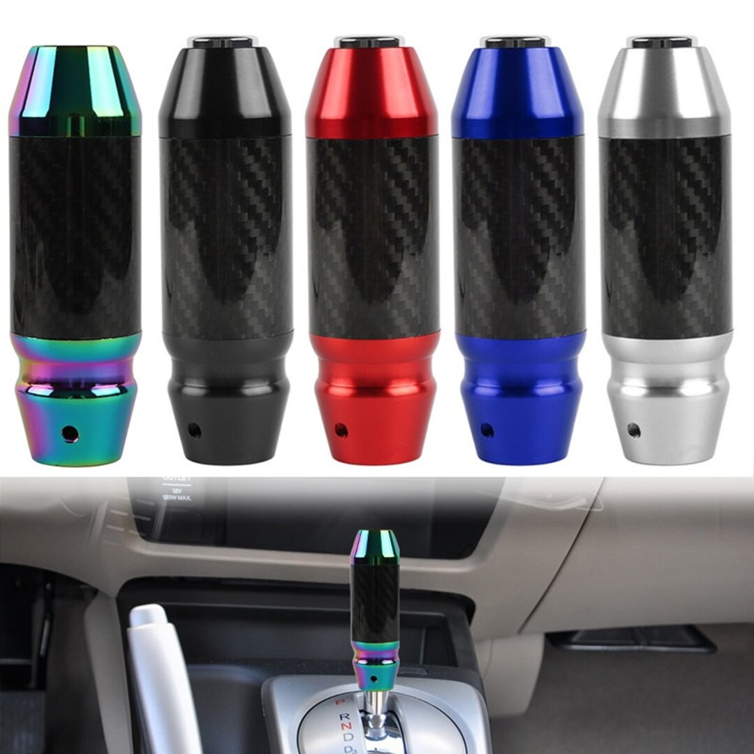 JDM Universal Carbon Fiber Aluminum Automatic Stick Gear Shift Knob ...