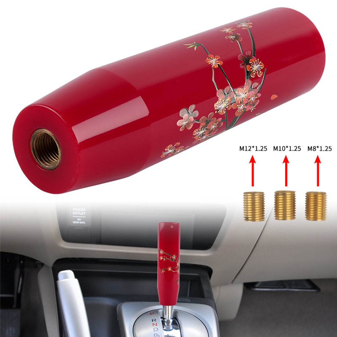 Universal JDM Sakura Blossom Flower Pearl Red Long Stick Manual Gear ...