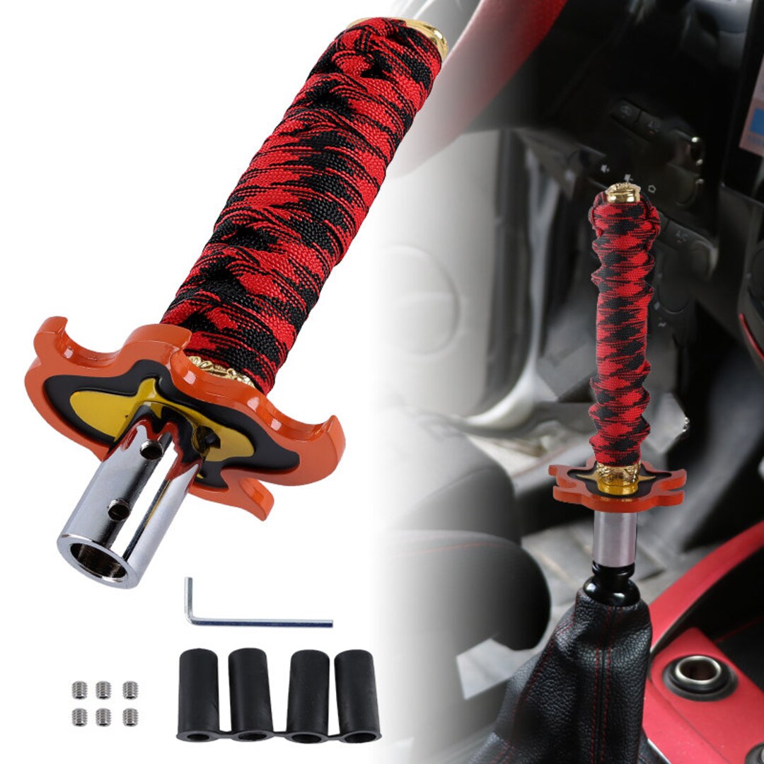 1pcs Samurai Sword Red and Black Shift Knob Shifter Alloy Katana ...