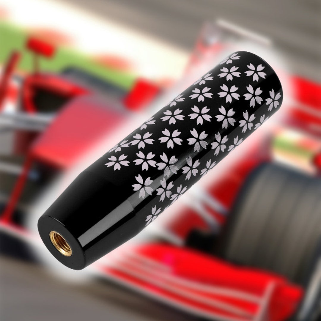Universal JDM Sakura Blossom Glossy Black Long Stick Manual Gear Stick ...