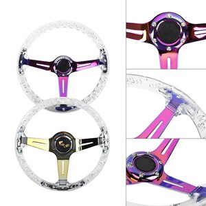 6-holes 350mm Deep Dish VIP Clear Crystal Bubble Neo Chrome Spoke ...