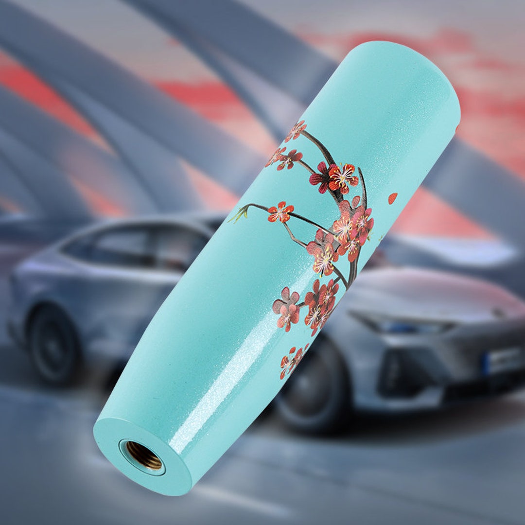 Universal JDM Sakura Blossom Teal Pearl Long Stick Manual Gear Stick ...