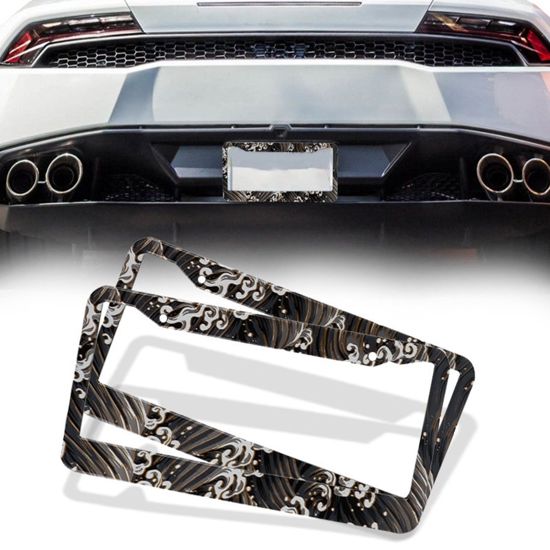 2pcs Sakura JDM Wave Black Aluminum License Plate Frame - Etsy