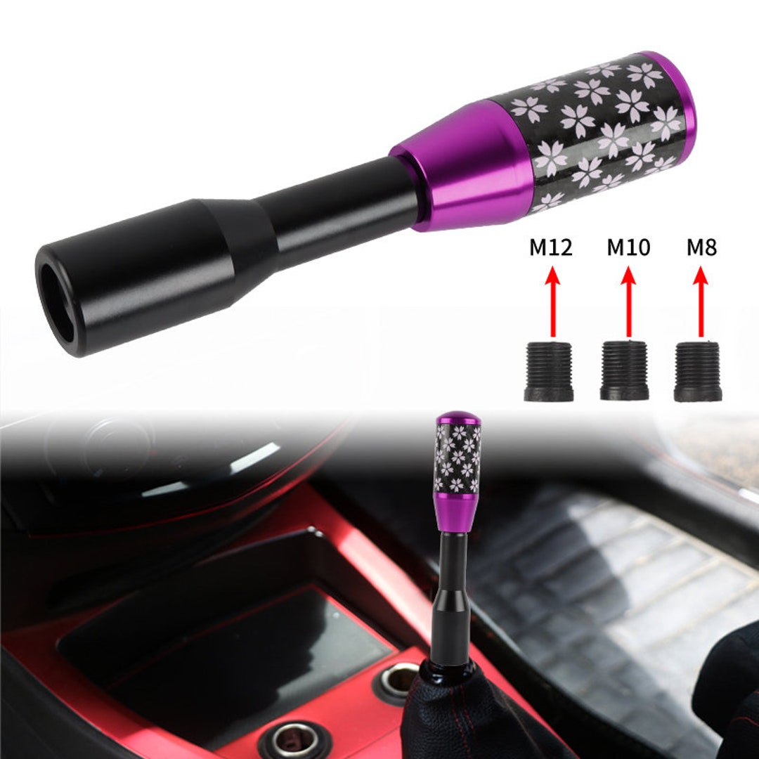 JDM SAKURA Blossom Purple Carbon Fiber Manual Gear Stick Shift Knob ...