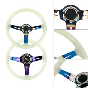 6-holes 350mm Deep Dish VIP Glow in the Dark Green Burnt Blue Spoke ...