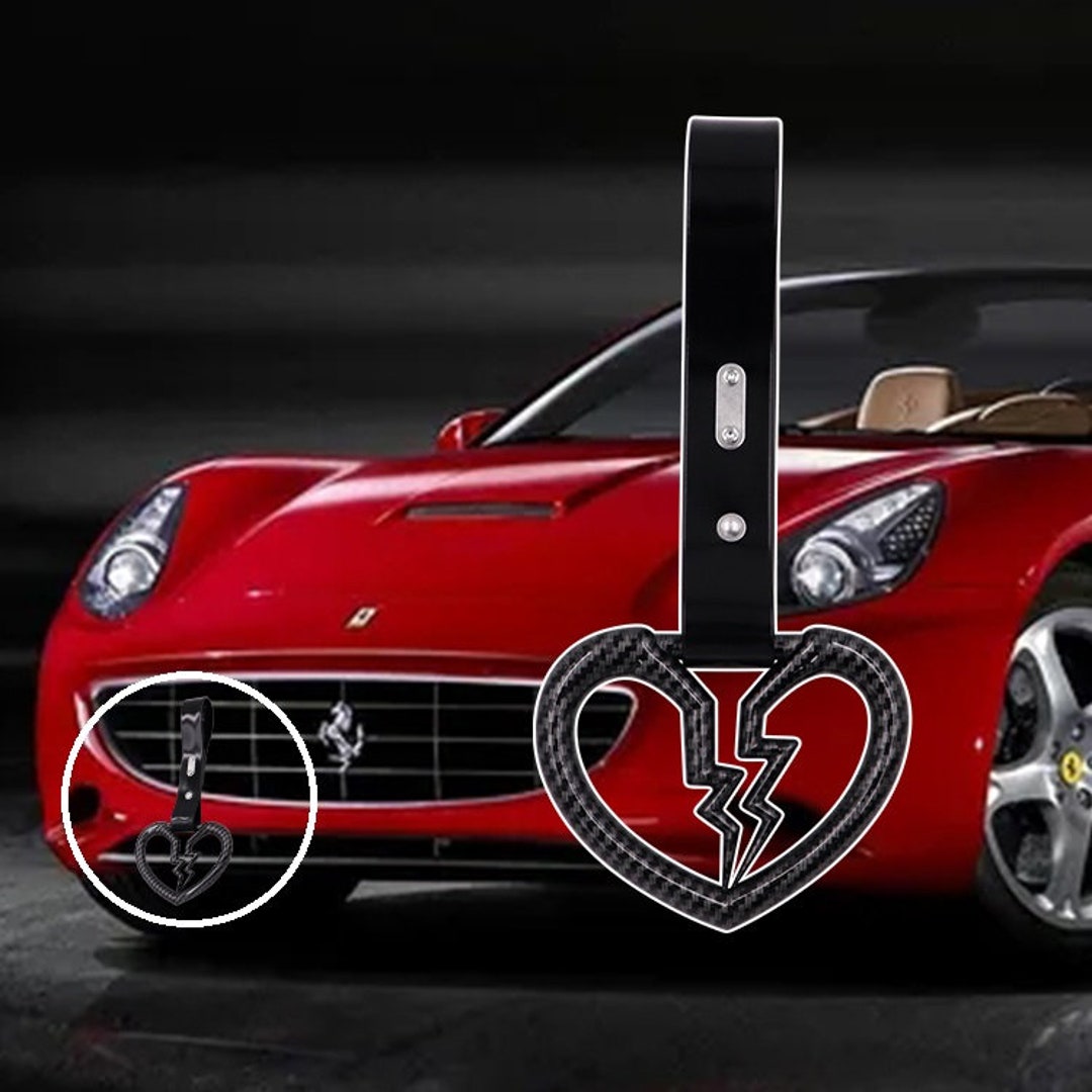 Broken Heart Black Carbon Fiber JDM TSURIKAWA Ring Subway Train Bus ...