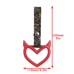 Devil Demon Heart Red JDM TSURIKAWA Ring Subway Train Bus Handle Strap ...