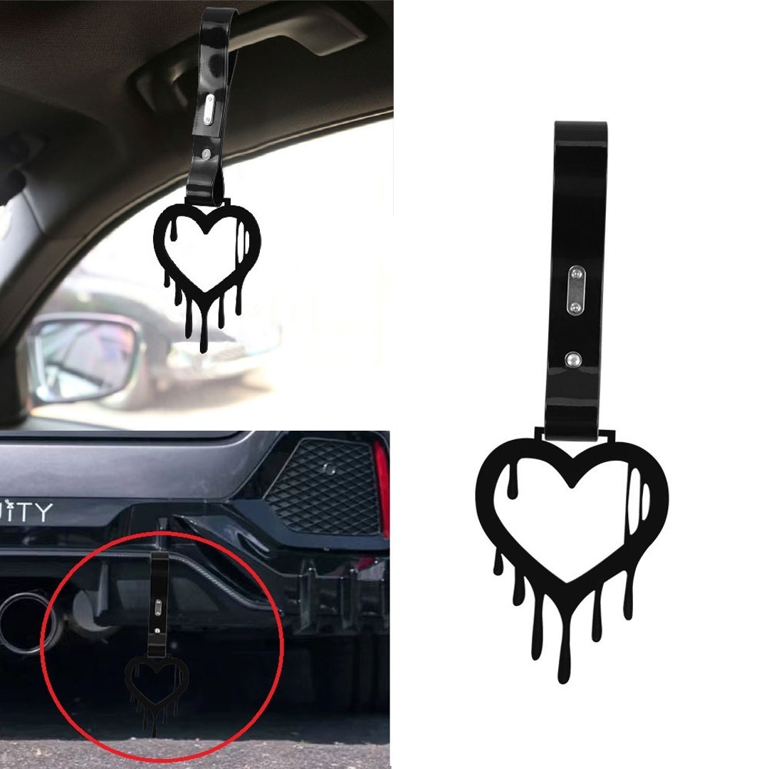 Drippy Heart Black JDM TSURIKAWA Ring Subway Train Bus Handle Strap ...