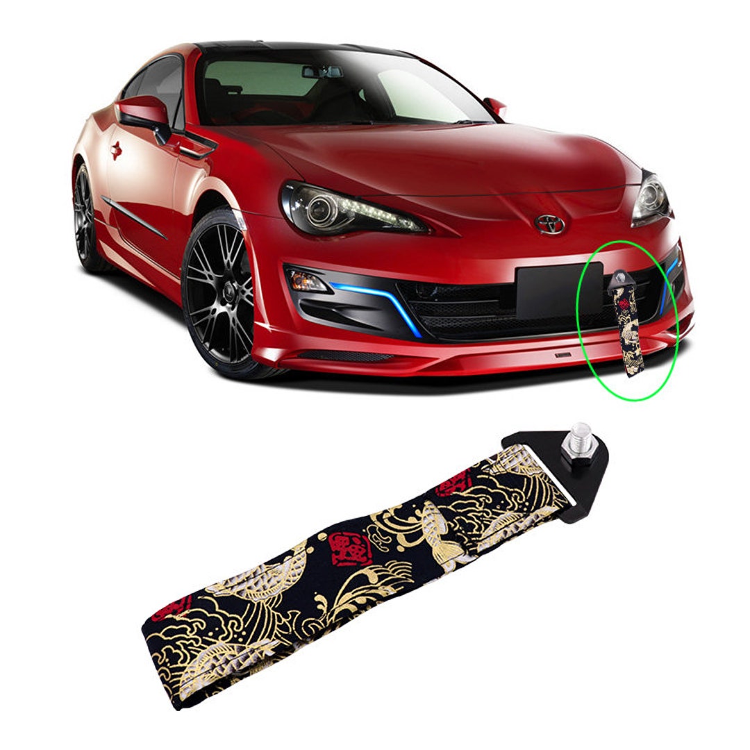 Universal JDM Sakura Tsurikwa Koi Fish Black High Strength Tow Towing ...