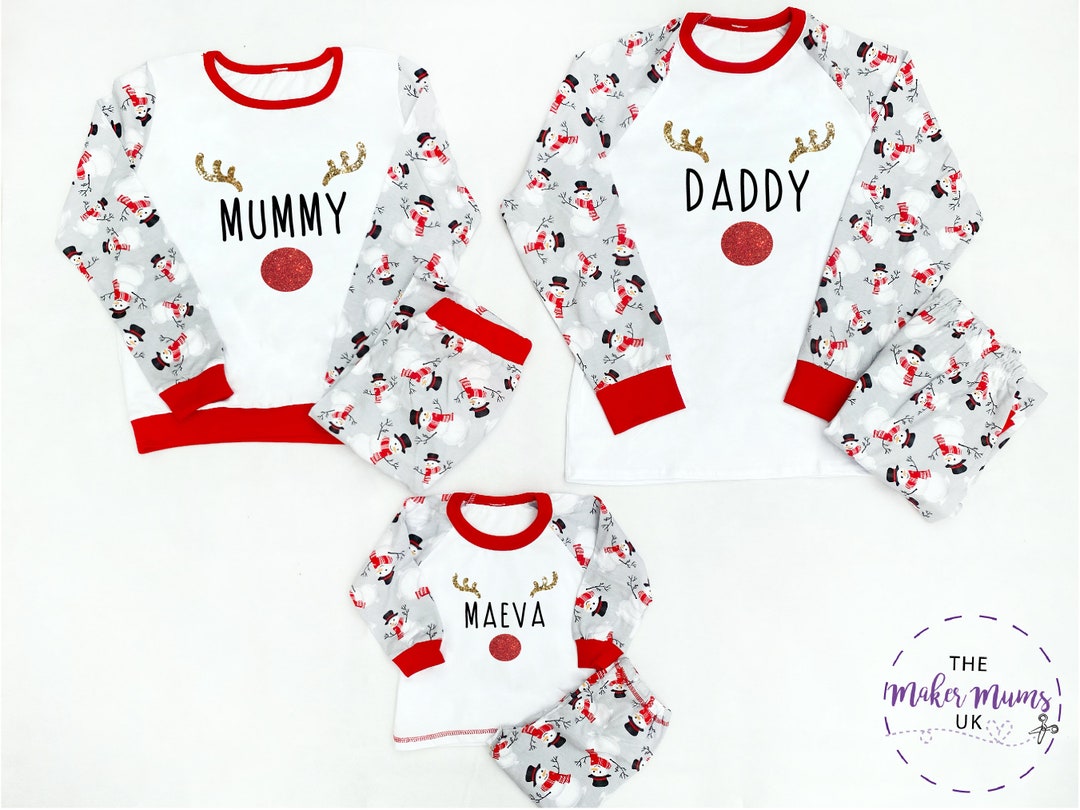 Personalised Family Christmas Pyjamas Matching Reindeer Pyjamas ...