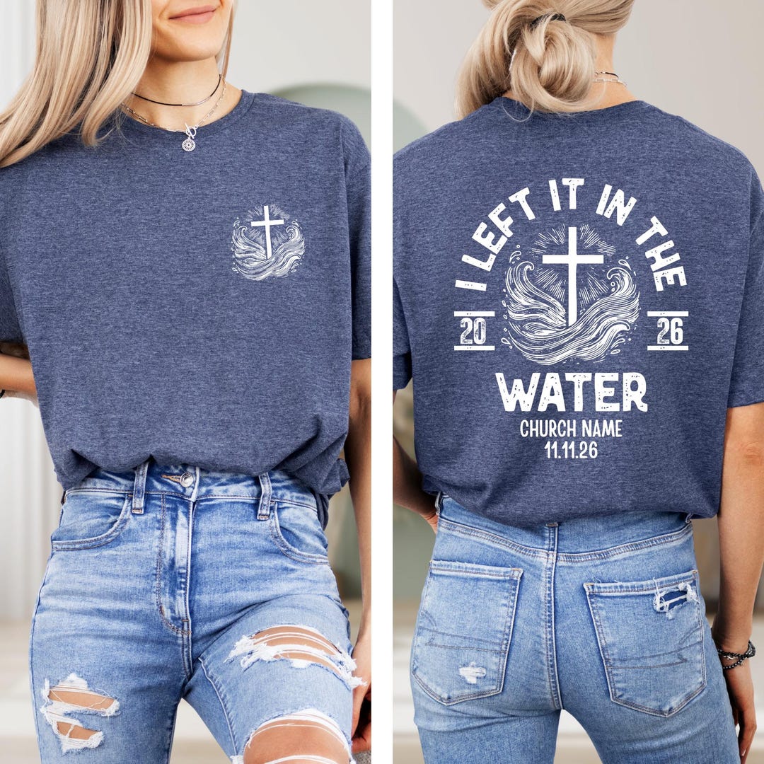 Personalized Baptism T-shirt: Custom Church Name, Christian Cross Gift ...