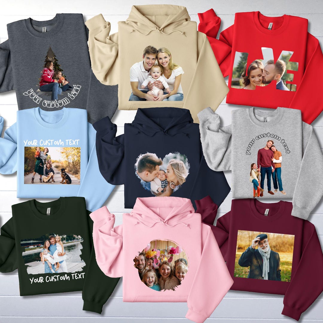 Custom Photo Sweatshirt, Custom Family Hoodies, Personalized Birthday ...