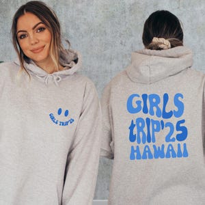 Custom Girls Trip 2025 Sweatshirt, Personalized Girls Weekend Hoodie ...