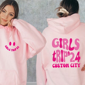 Custom Girls Trip 2024 Sweatshirt, Personalized Girls Weekend Hoodie ...