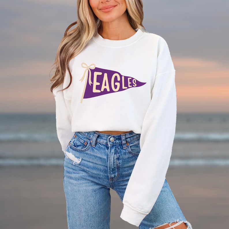 Custom Watercolor Mascot Pennant Sweatshirt: School Spirit Team Hoodie ...