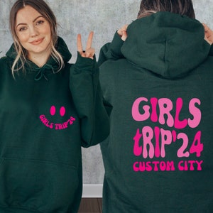 Custom Girls Trip 2024 Sweatshirt, Personalized Girls Weekend Hoodie ...