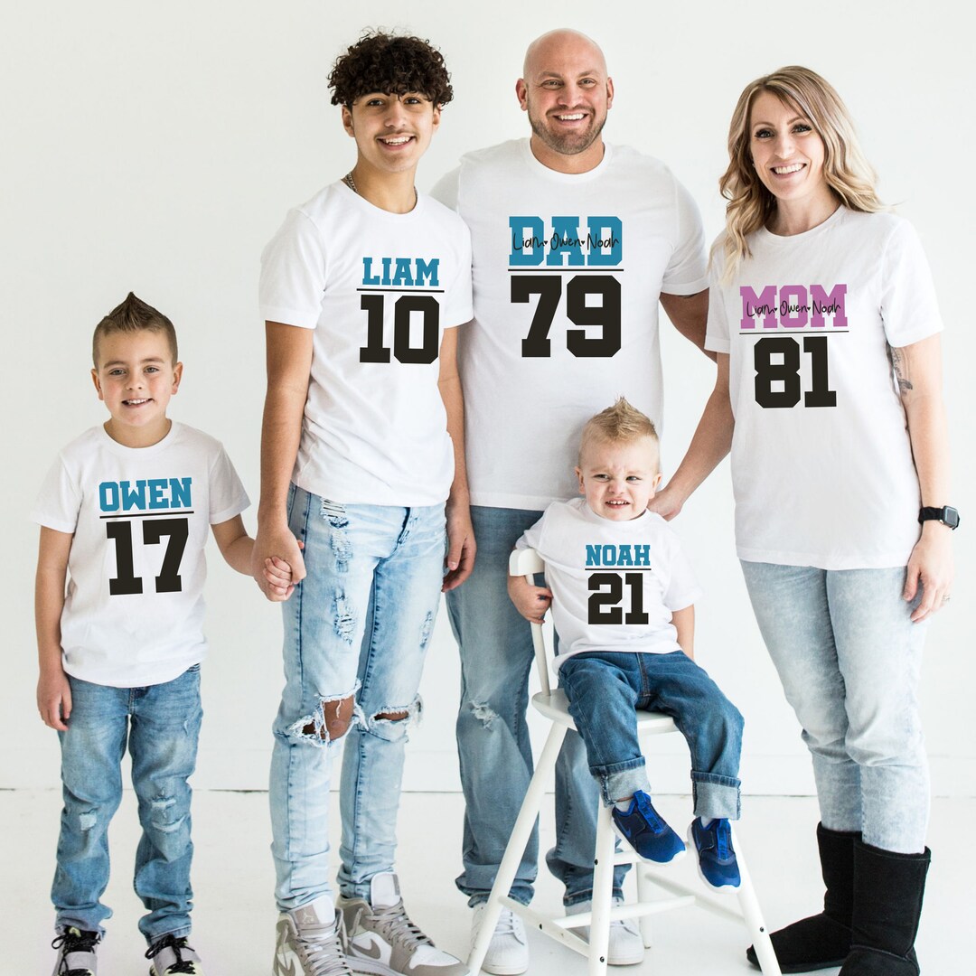Personalized Family Football Shirts, Family Game Day T-shirt, Sports ...