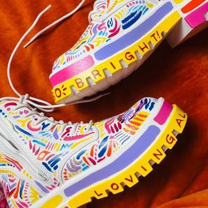 Custom Modern Fun Colorful Hand Painted Boots - Etsy