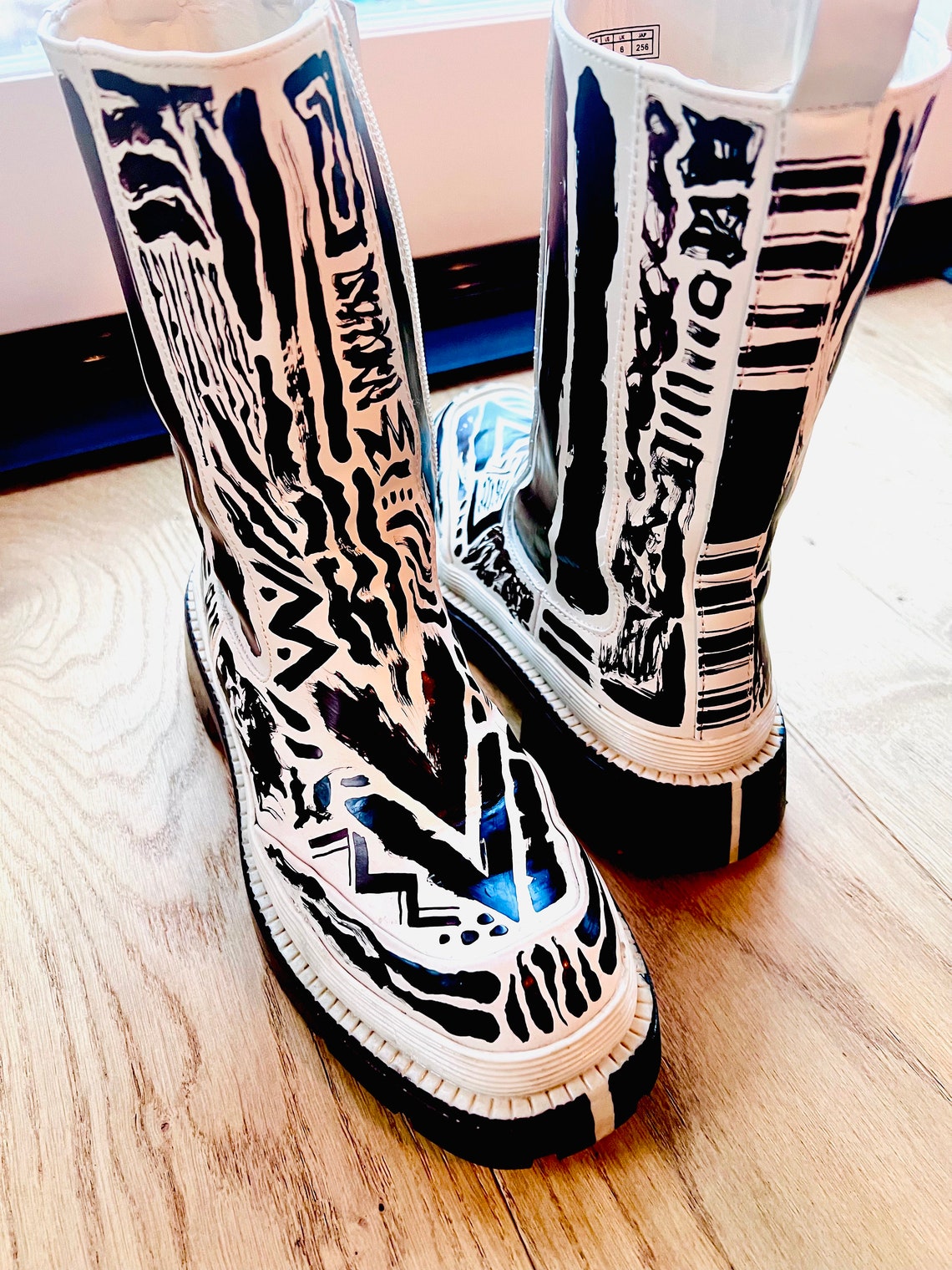 Custom Modern Fun Colorful Hand Painted Boots - Etsy