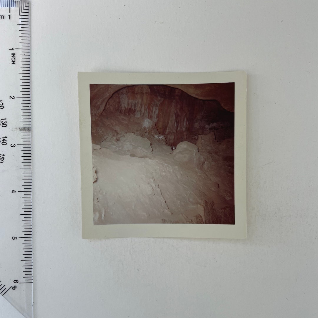 ORIGINAL Old Color Photograph of a Cave Interior, Junk Journal Ephemera ...