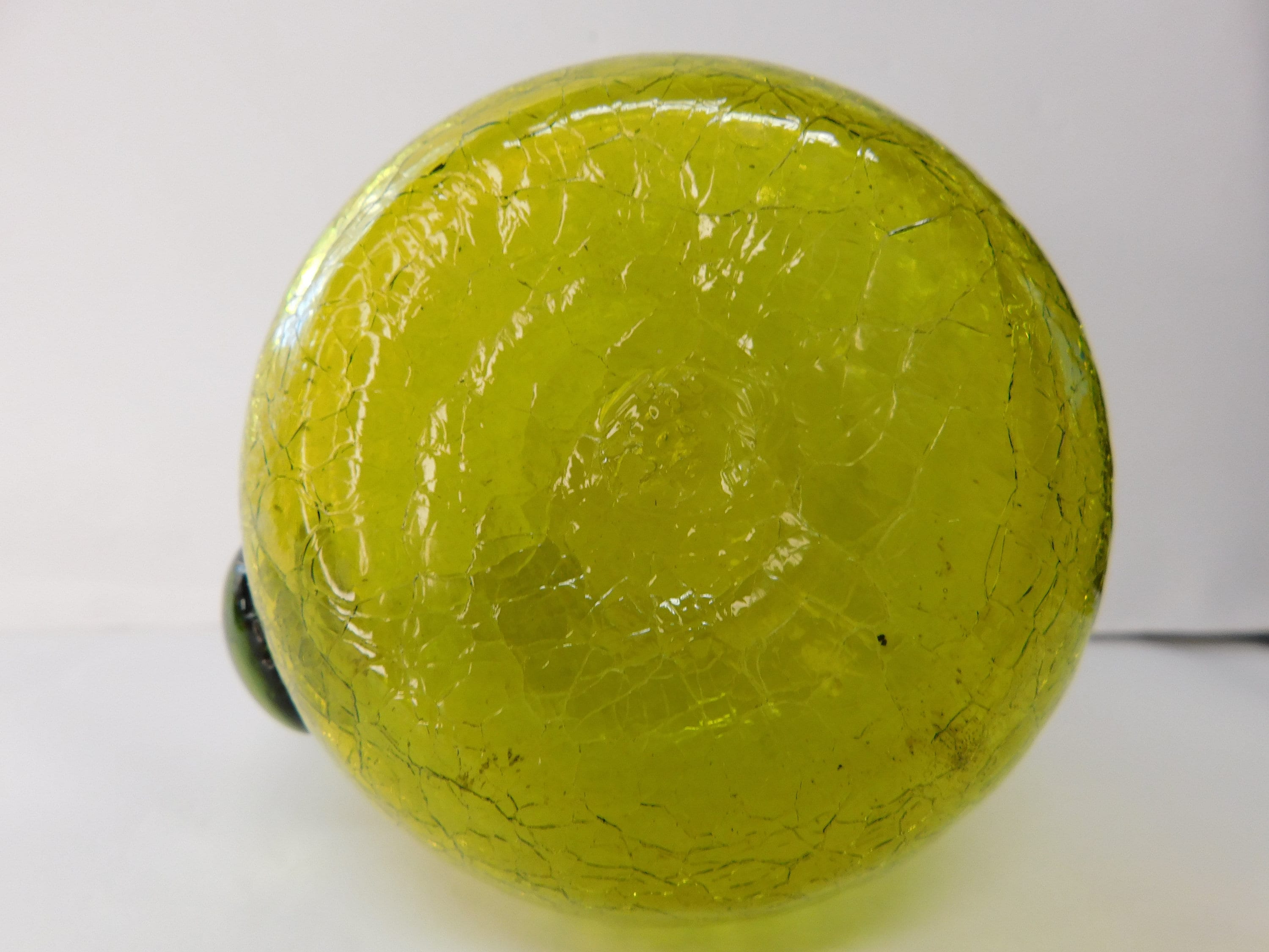 Vintage Crackle Pilgrim Art Glass Chartreuse Green 6 Inch - Etsy