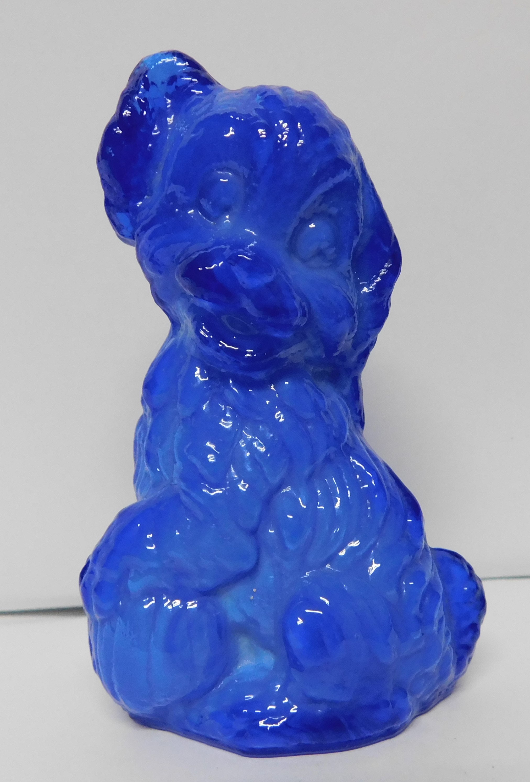 Boyd Crystal Art Glass Skippy Dog Pocono Blue 1983 | Etsy