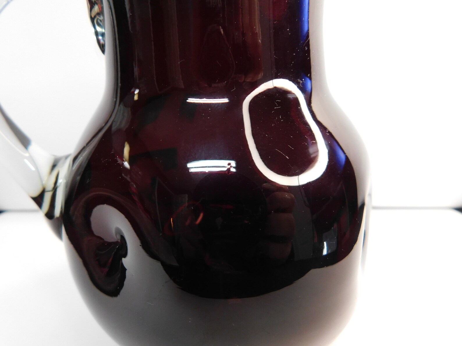 Vintage Bischoff Amethyst Purple Blown Glass Dimpled Pitcher With ...