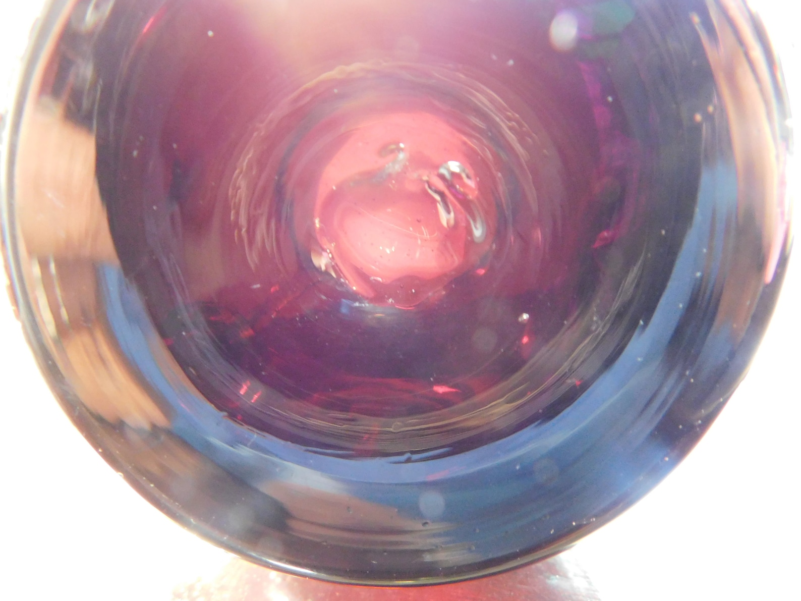 Vintage Bischoff Amethyst Purple Blown Glass Dimpled Pitcher With ...