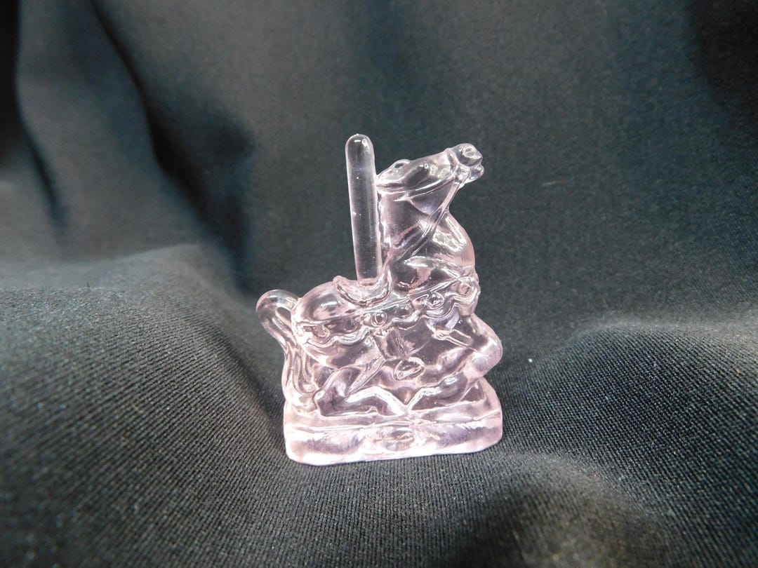 Boyd Crystal Art Glass Pearly Pink Candy the Carousel Horse 2002 - Etsy