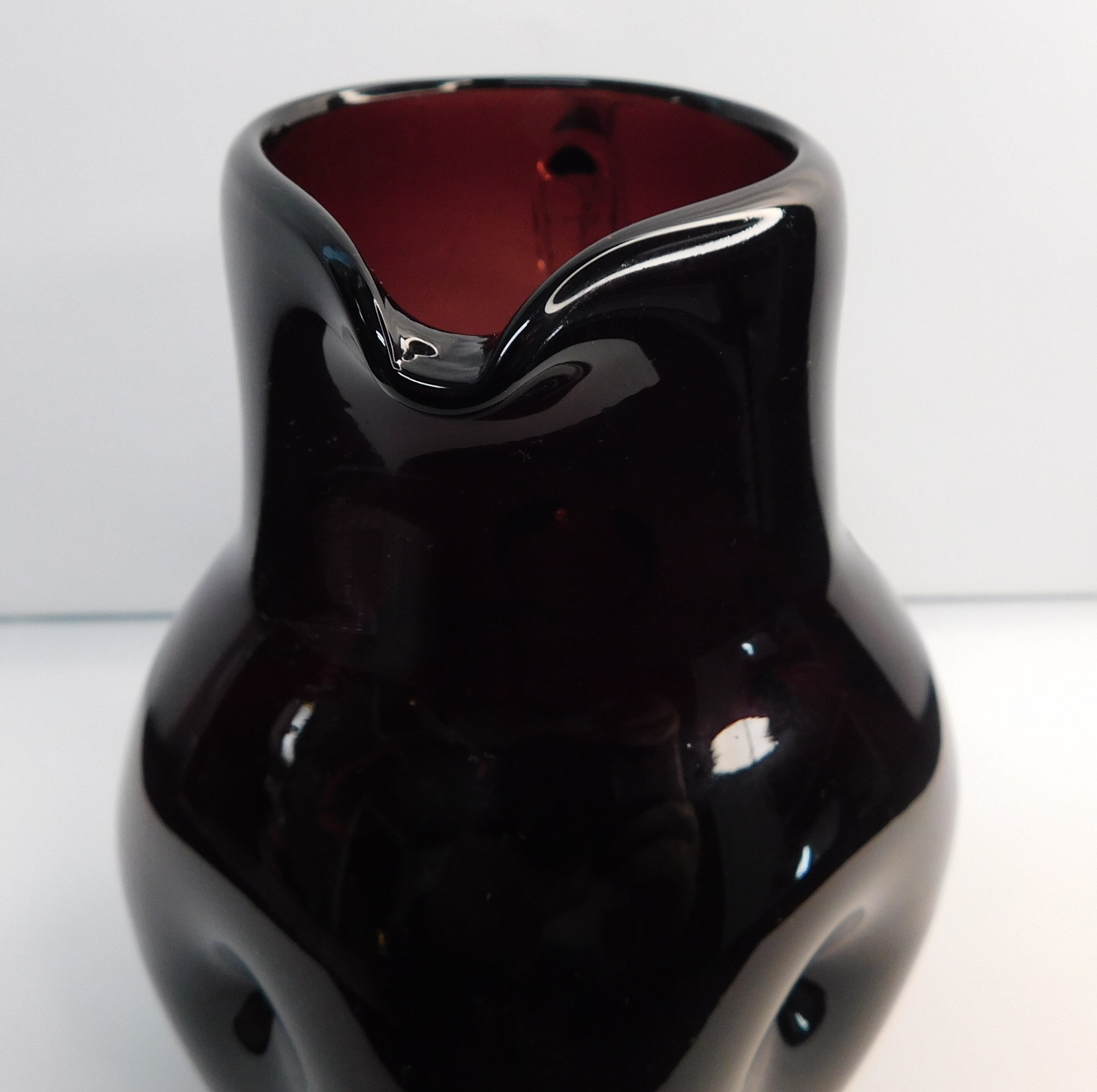 Vintage Bischoff Amethyst Purple Blown Glass Dimpled Pitcher With ...