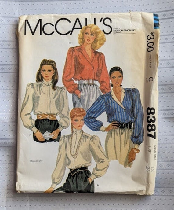 Mccall's 8387 Vintage Sewing Pattern From 1980's | Etsy