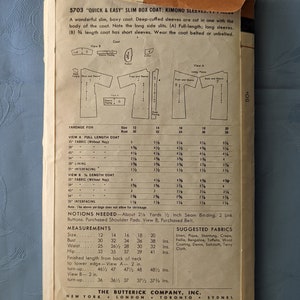 Butterick 5703 Vintage Sewing Pattern From 1950's Size 14 Bust 32" Slim ...