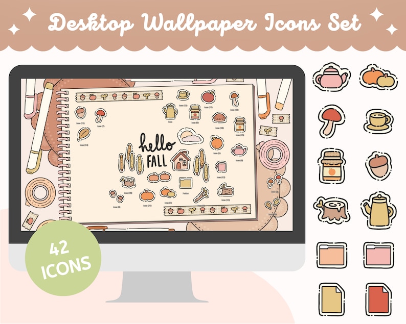 Hello Fall Desktop Wallpaper & Folder Icons (digital Download) - Etsy