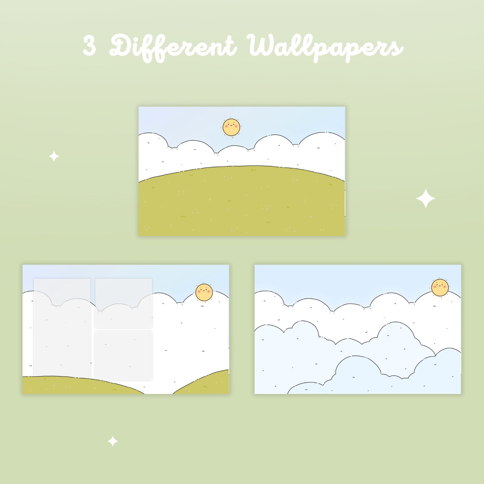 Sun & Friends Desktop Wallpaper – Adorable Doodles, Folder Icons ...