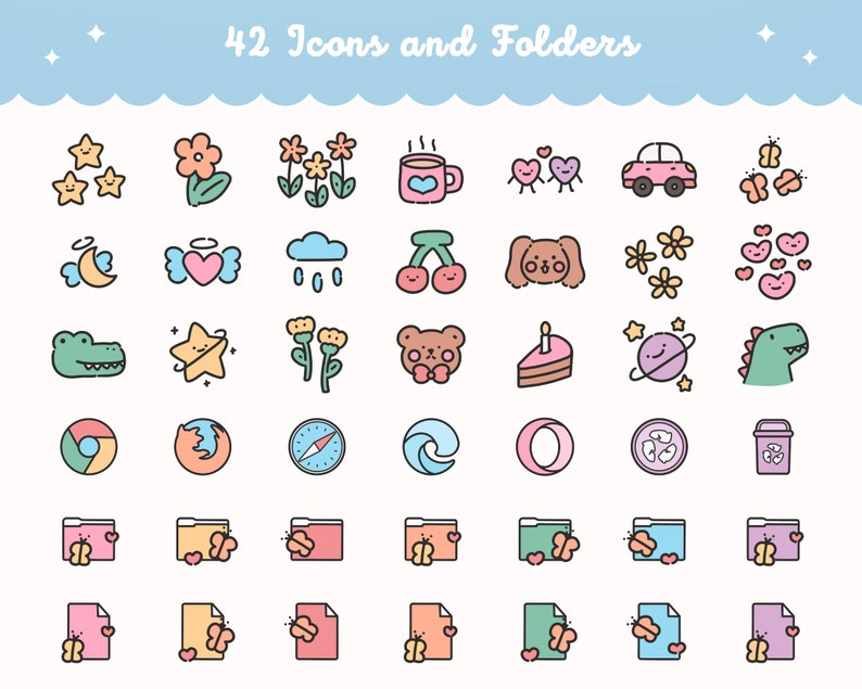 Desktop Computer Wallpaper for Windows and Mac PC Folders Icons ...