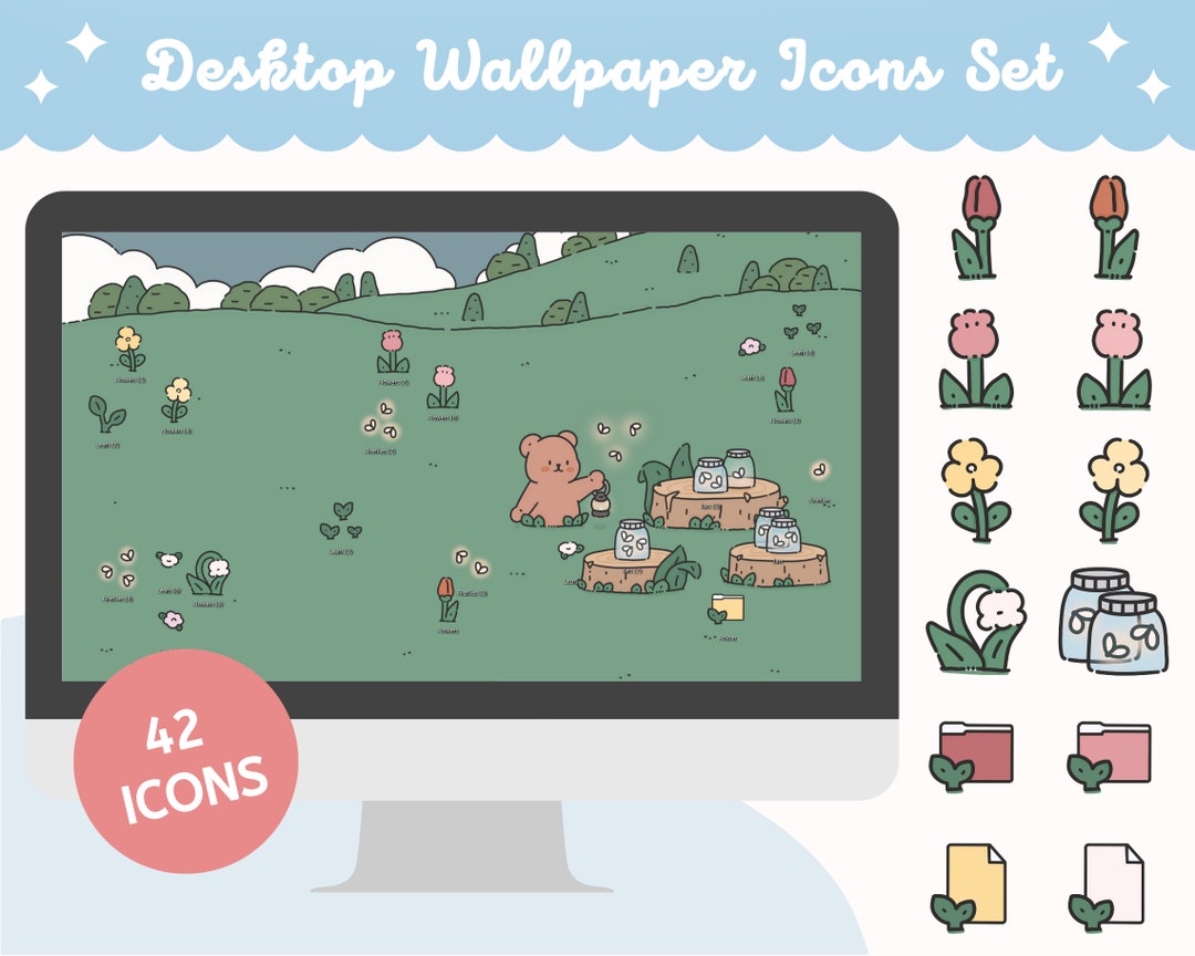 Bear Firefly Desktop Wallpaper: 42 Folder Icons (digital Download) - Etsy