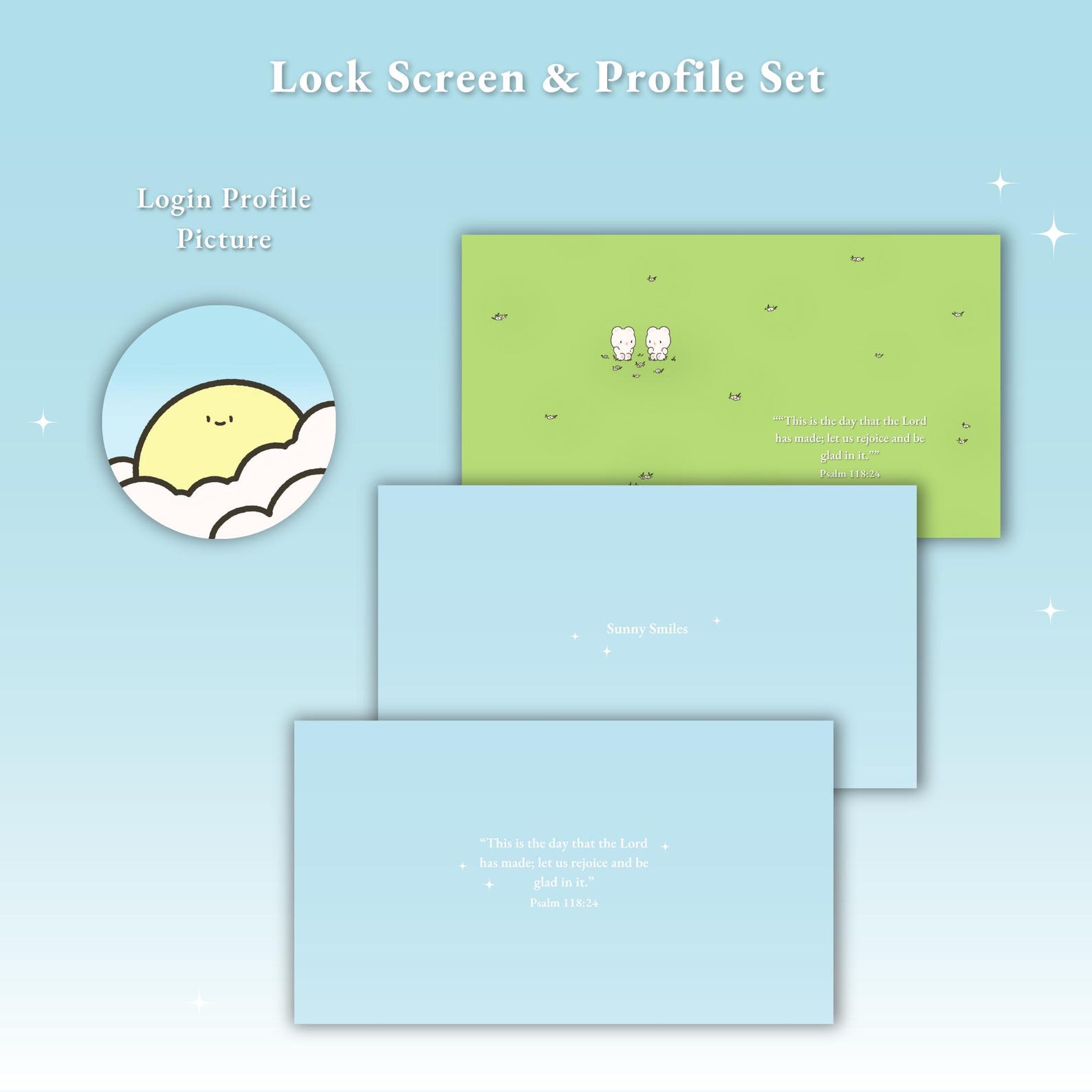 Sunny Smiles Desktop Wallpaper Set: Icons, Lock Screen (digital ...