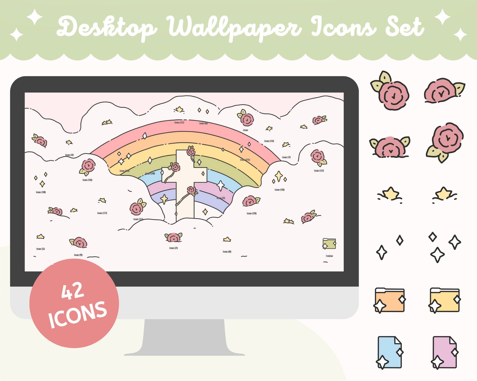 Desktop Computer Wallpaper for Windows and Mac PC Folders Icons Jesus ...