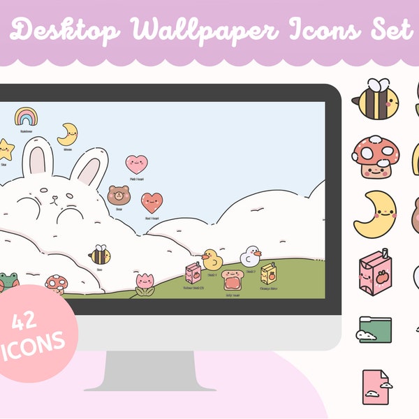 Bunny Desktop Wallpaper - Etsy