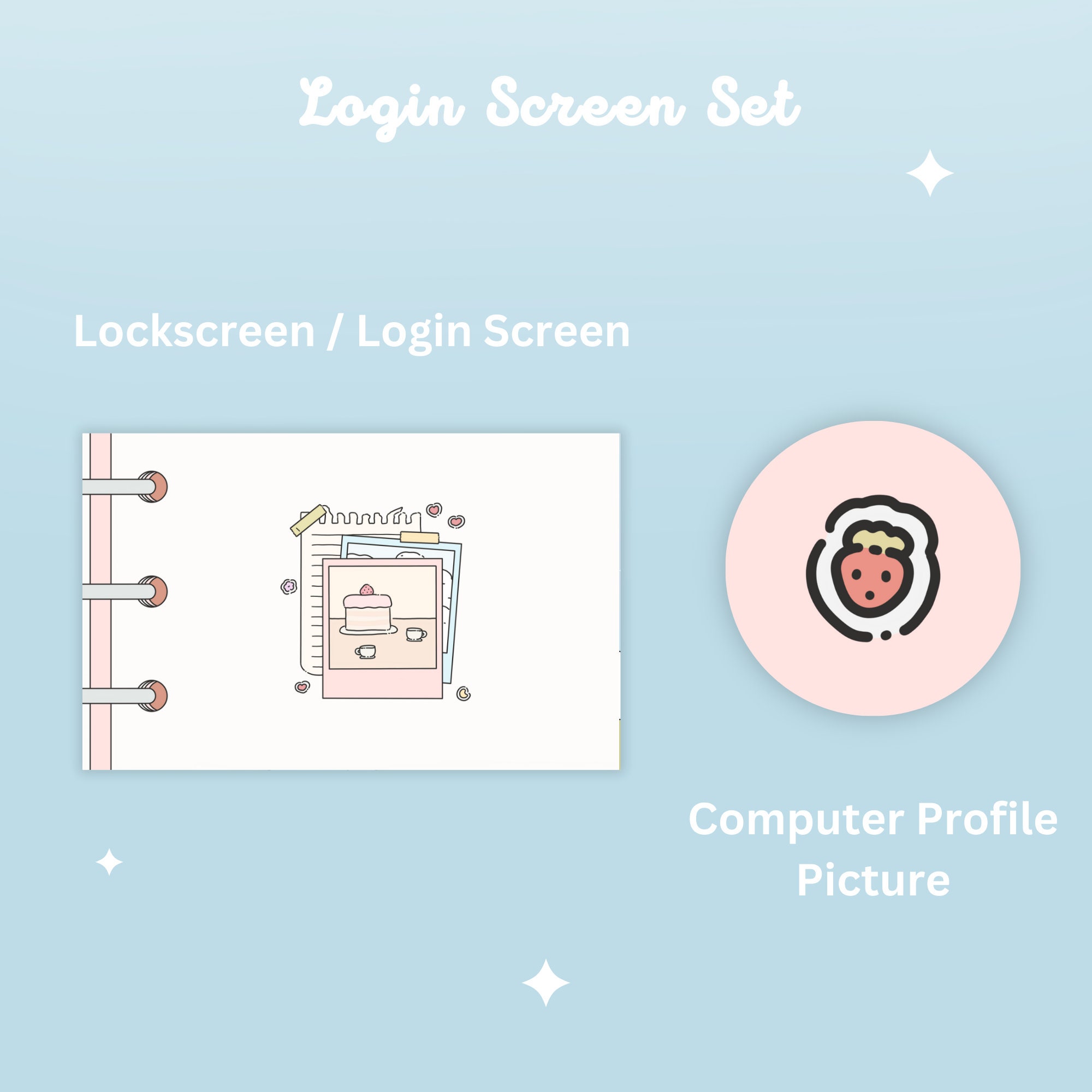 Cute Doodle Desktop Wallpaper – Icons, Login Screen (digital Download ...